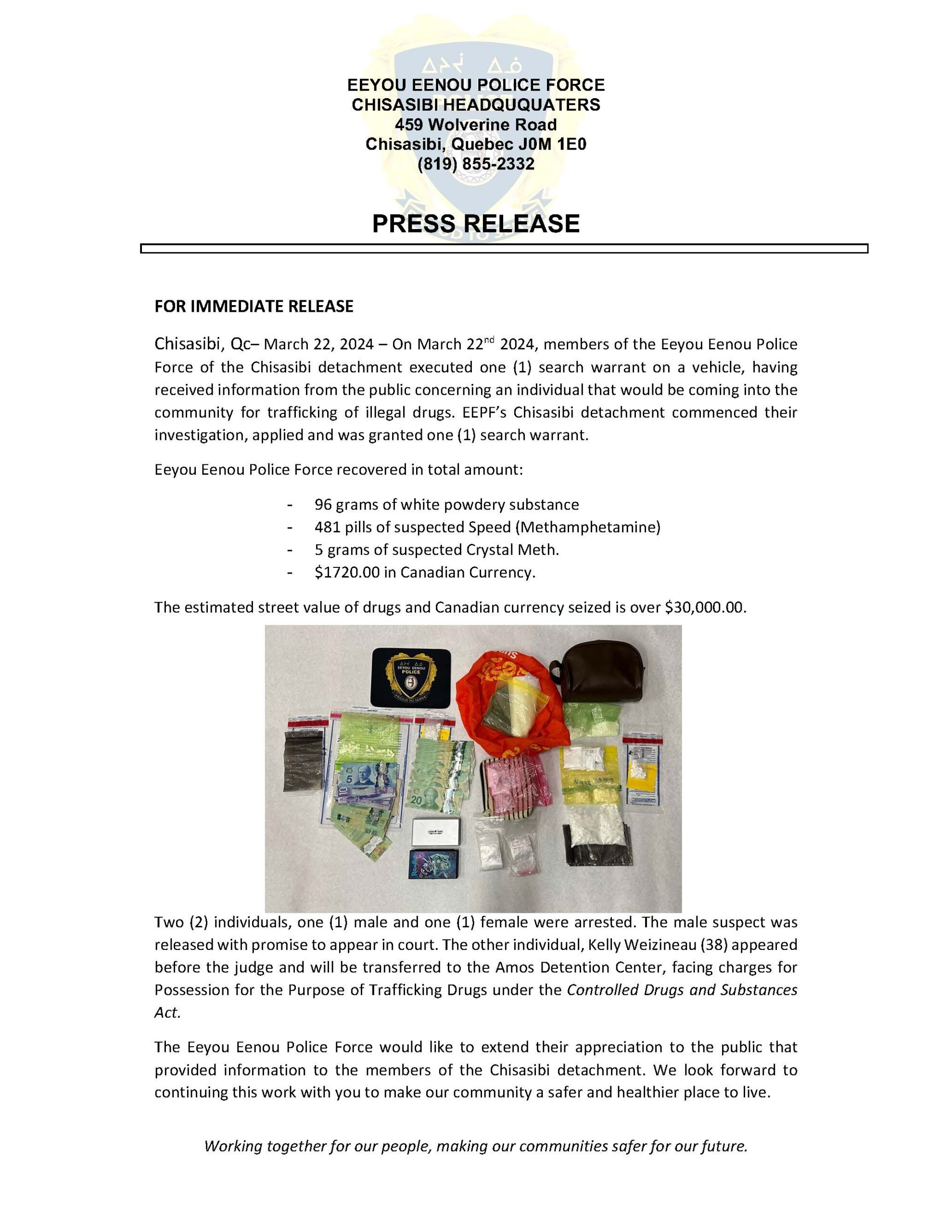 Press Release – Chisasibi Qc, March 22, 2024 – EEPF